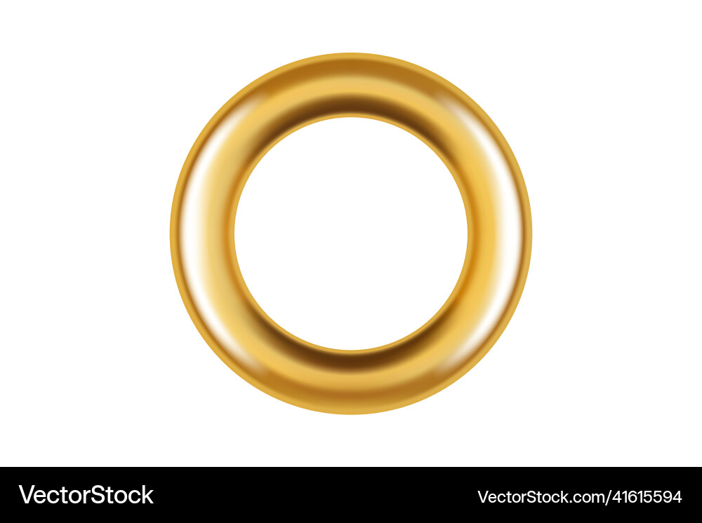 Isolated realistic metal gold grommet ring Vector Image