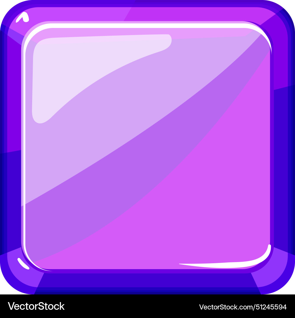 Metal square game button cartoon Royalty Free Vector Image