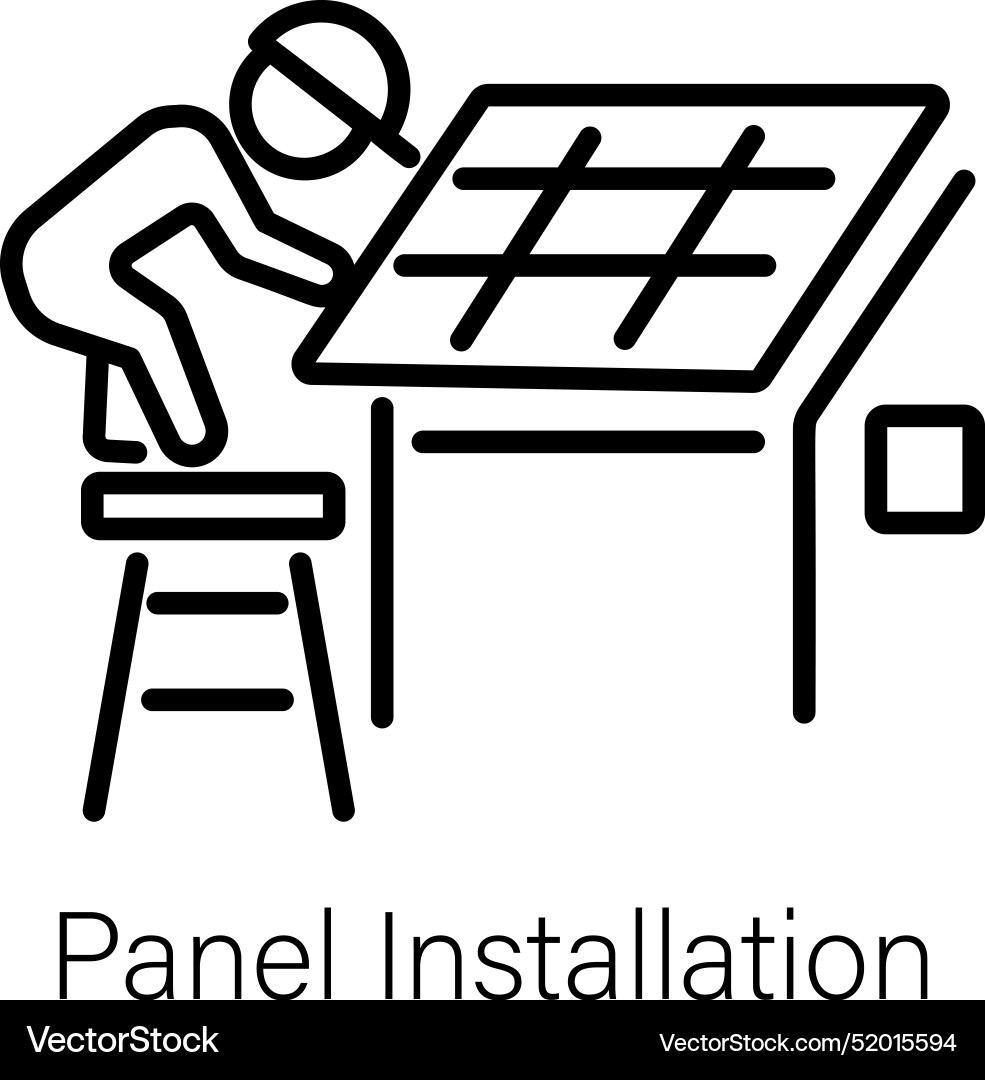 Panel installation Royalty Free Vector Image - VectorStock