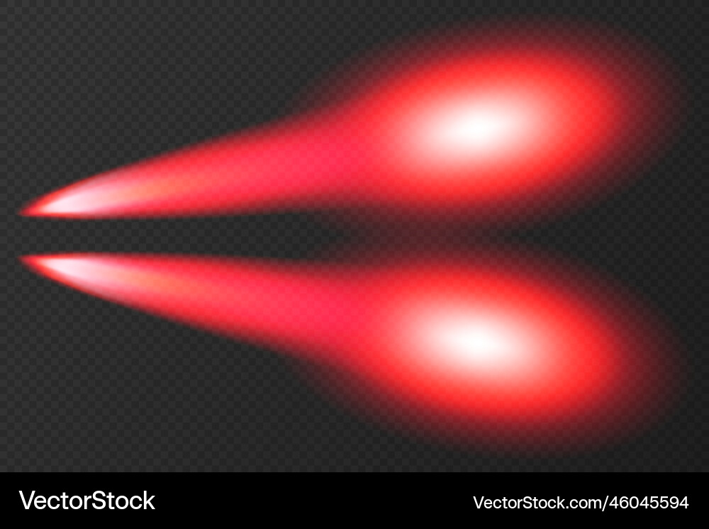 Red car stop light top view on night background Vector Image