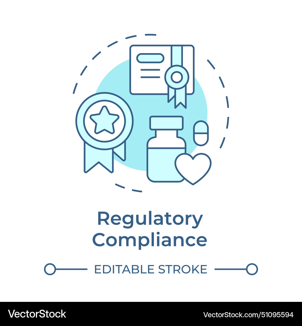 Regulatory compliance soft blue concept icon Vector Image