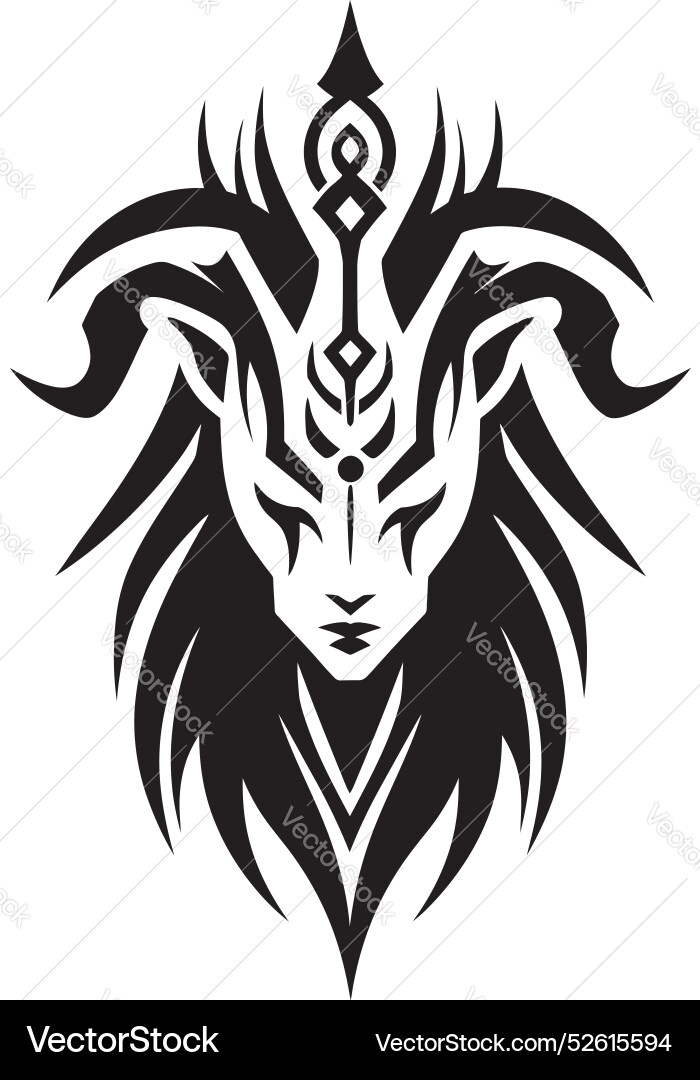 Tribal transcendence black tattoo icon Royalty Free Vector