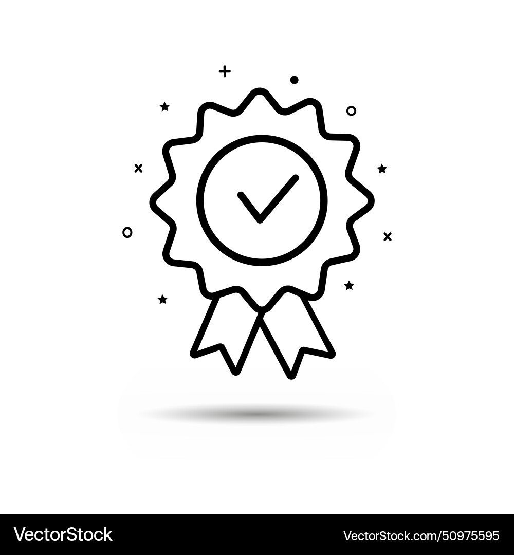 Approval check icon award Royalty Free Vector Image