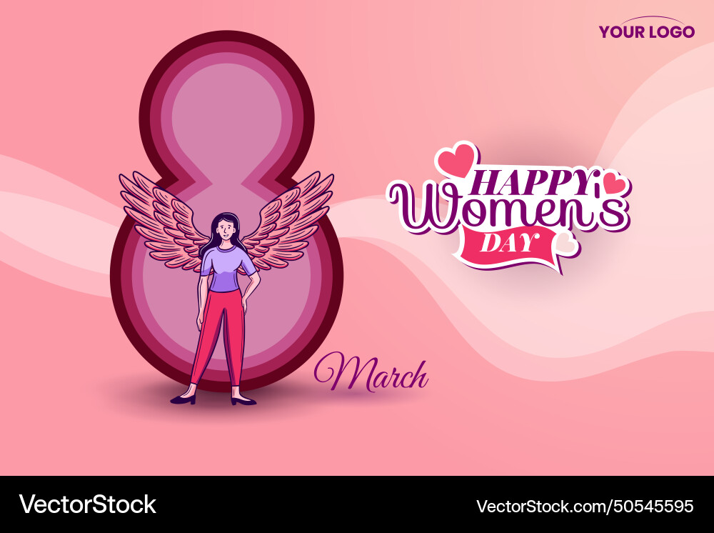 International Womens Day 8th March Celebration Vector Image