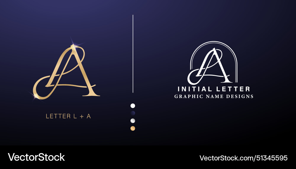 La elegant monogram letter logo designs Royalty Free Vector
