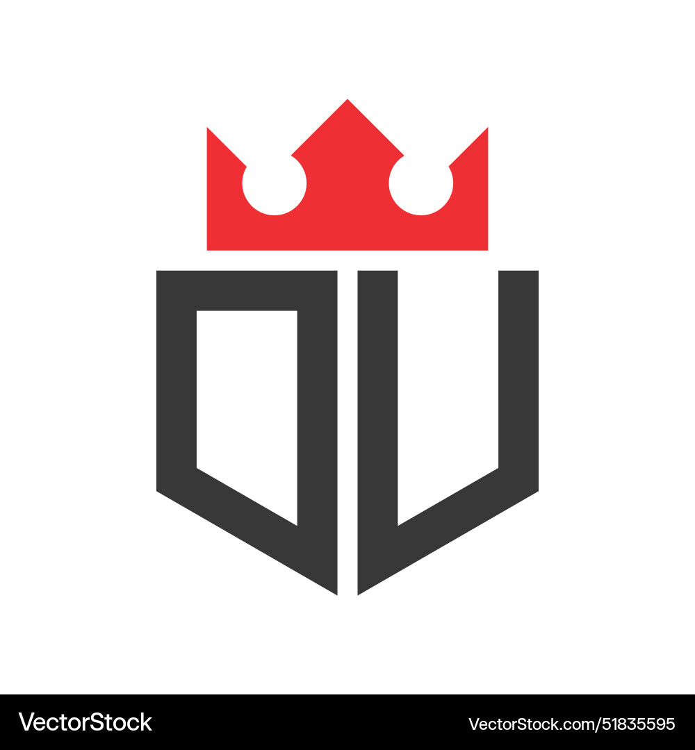 Letter du crown logo Royalty Free Vector Image