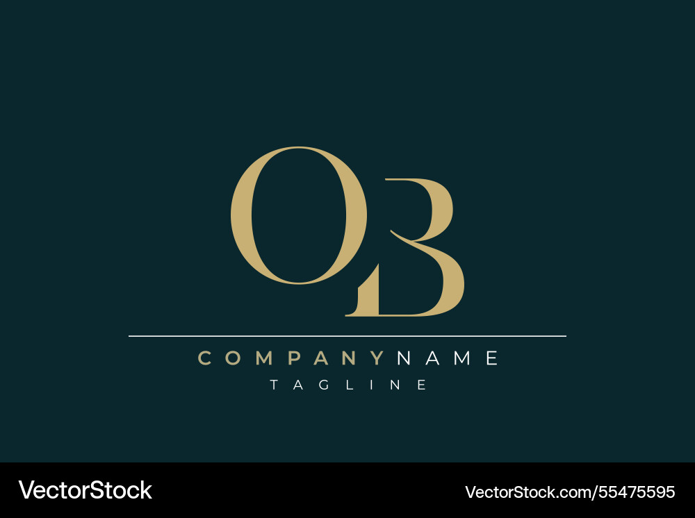 Ob abstract logo design Royalty Free Vector Image