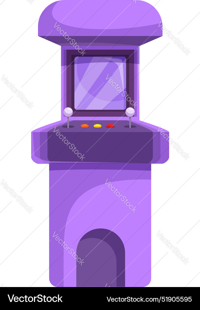 Purple arcade game standing upright ready Vector Image
