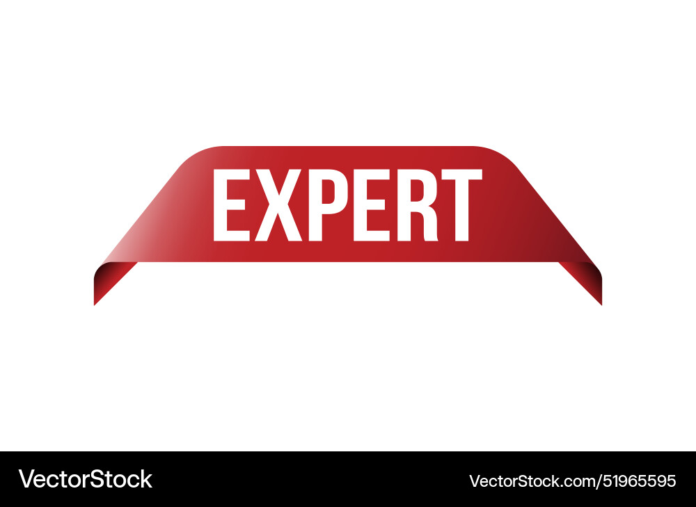 Red banner expert on white background Royalty Free Vector