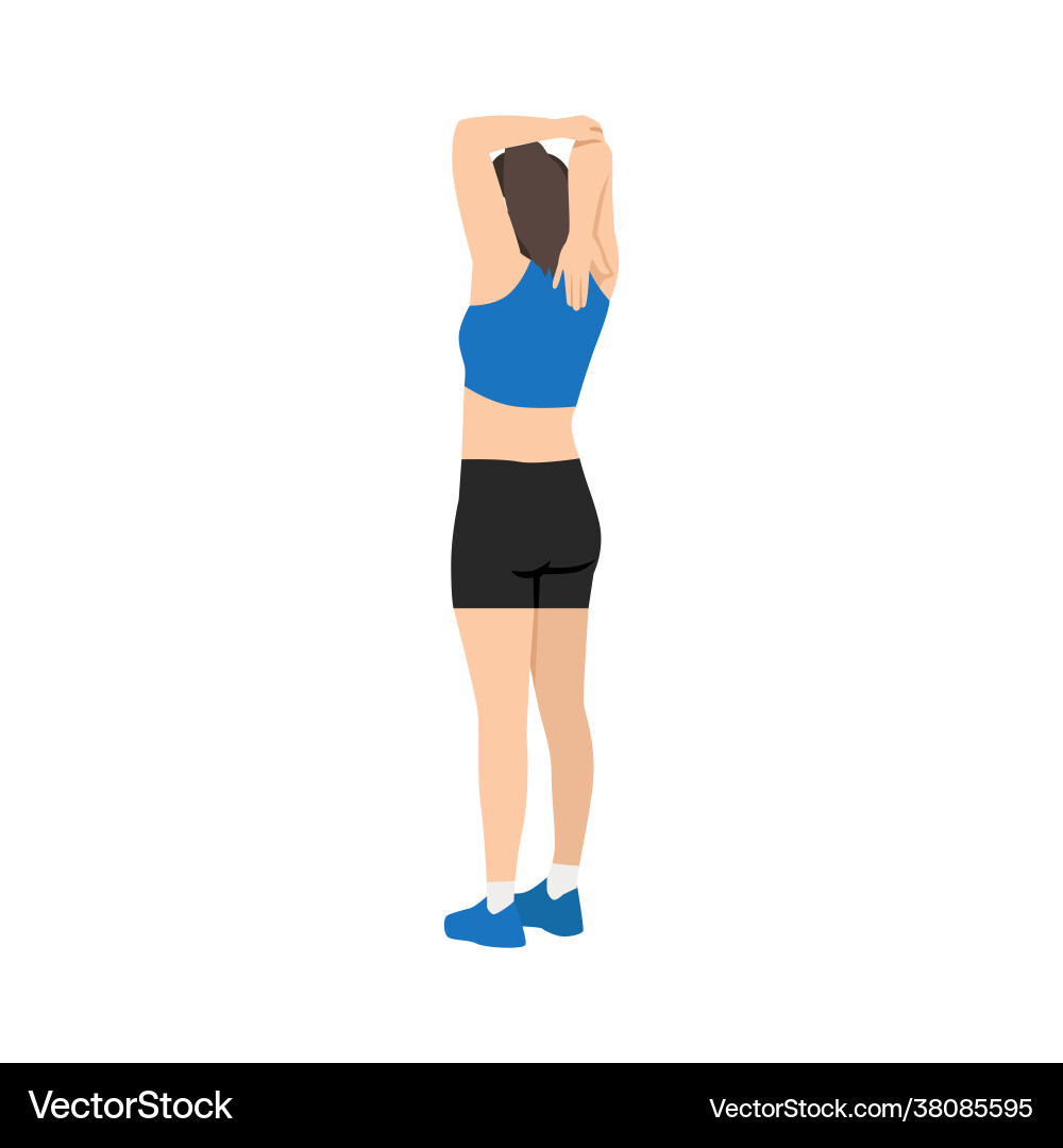 Woman doing triceps stretch exercise Royalty Free Vector