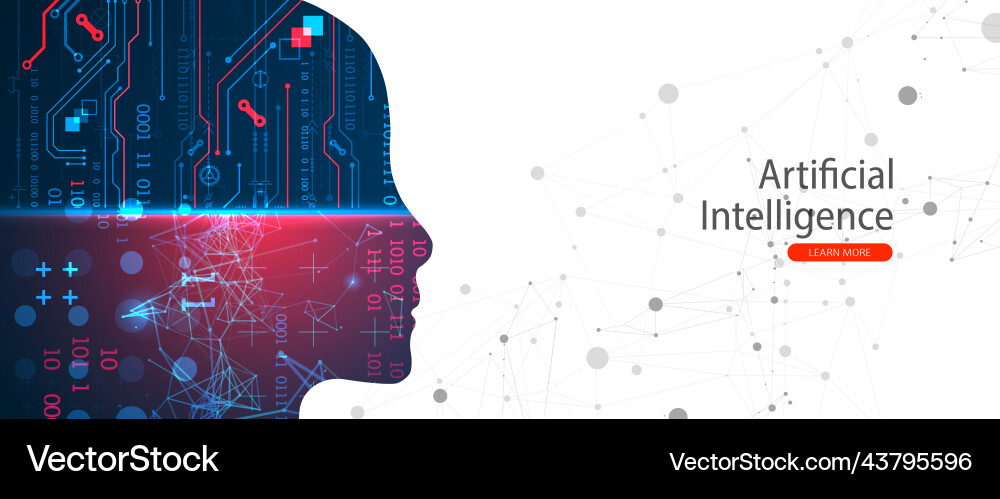 Artificial intelligence technical background Vector Image