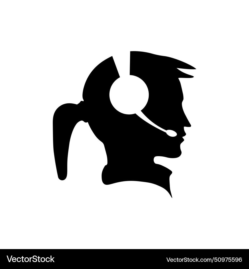 Call center icon woman Royalty Free Vector Image