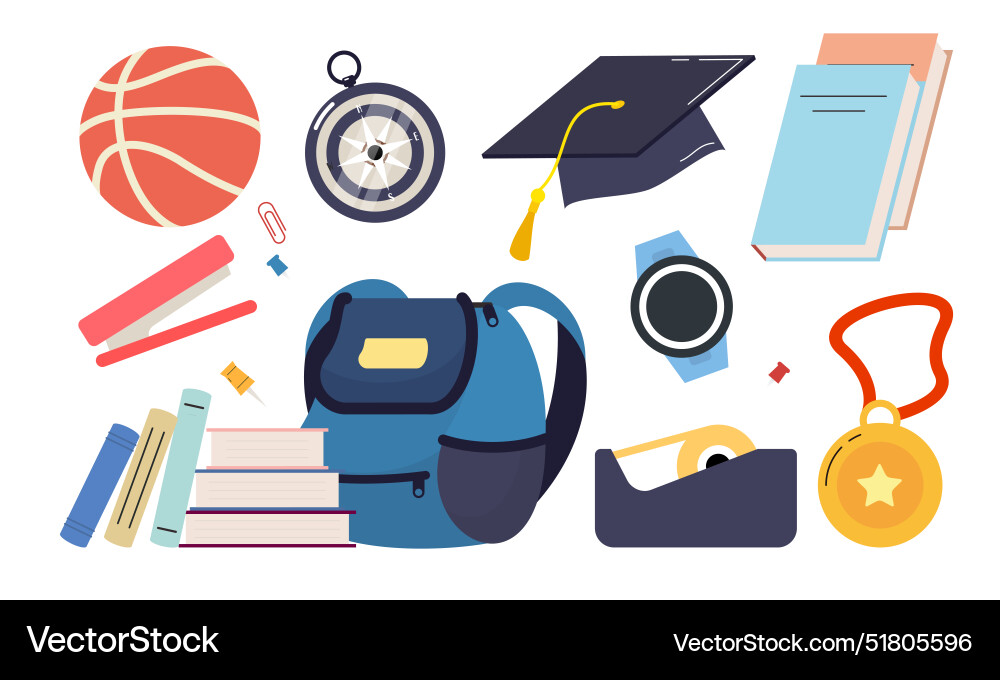 Different stationery for studying Royalty Free Vector Image