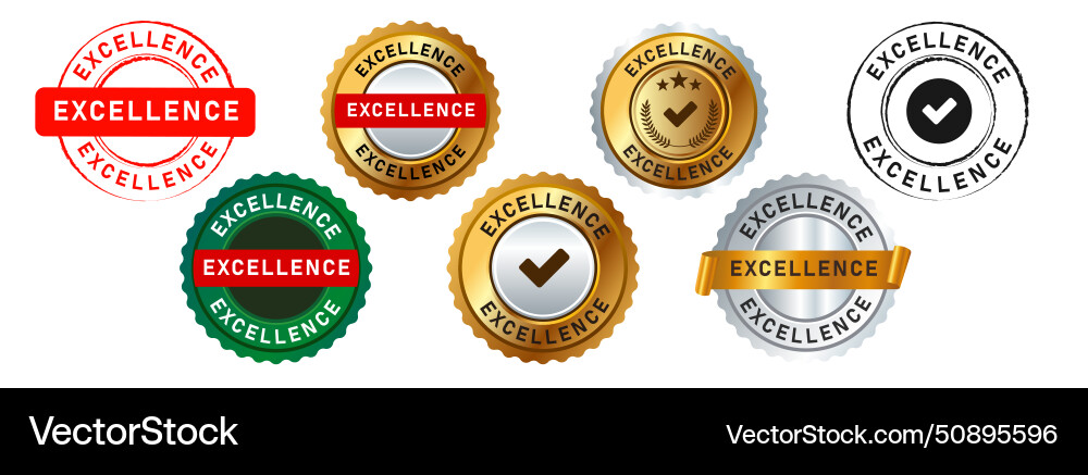 Excellence circle stamp and seal badge label Vector Image