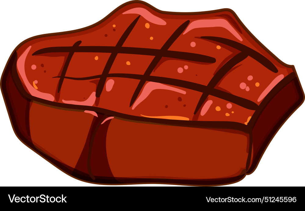 Food steak grill cartoon Royalty Free Vector Image