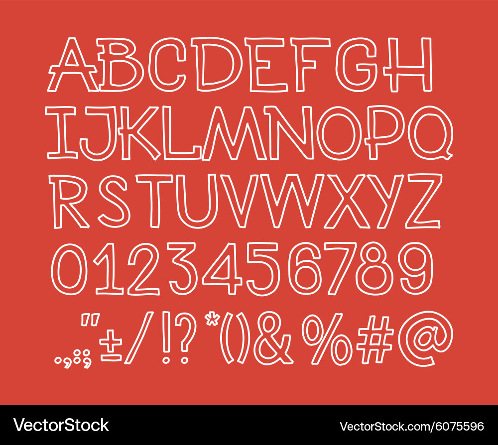 Hand drawin alphabet handwritting abc font Vector Image