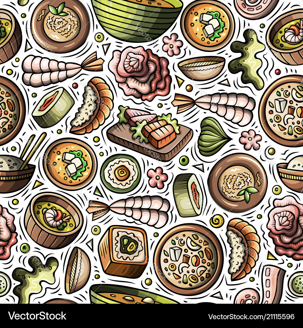 Japanese Food Pattern Royalty Free Vector Image