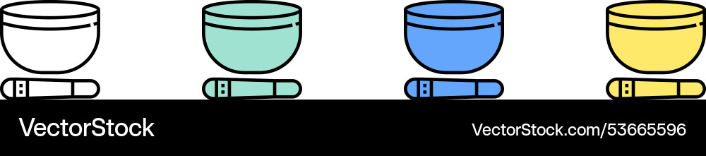 Standing bell icon outline green blue and yellow Vector Image