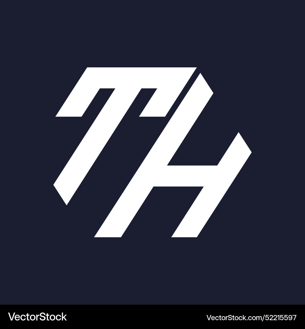 Alphabet letter th ht monogram logo Royalty Free Vector