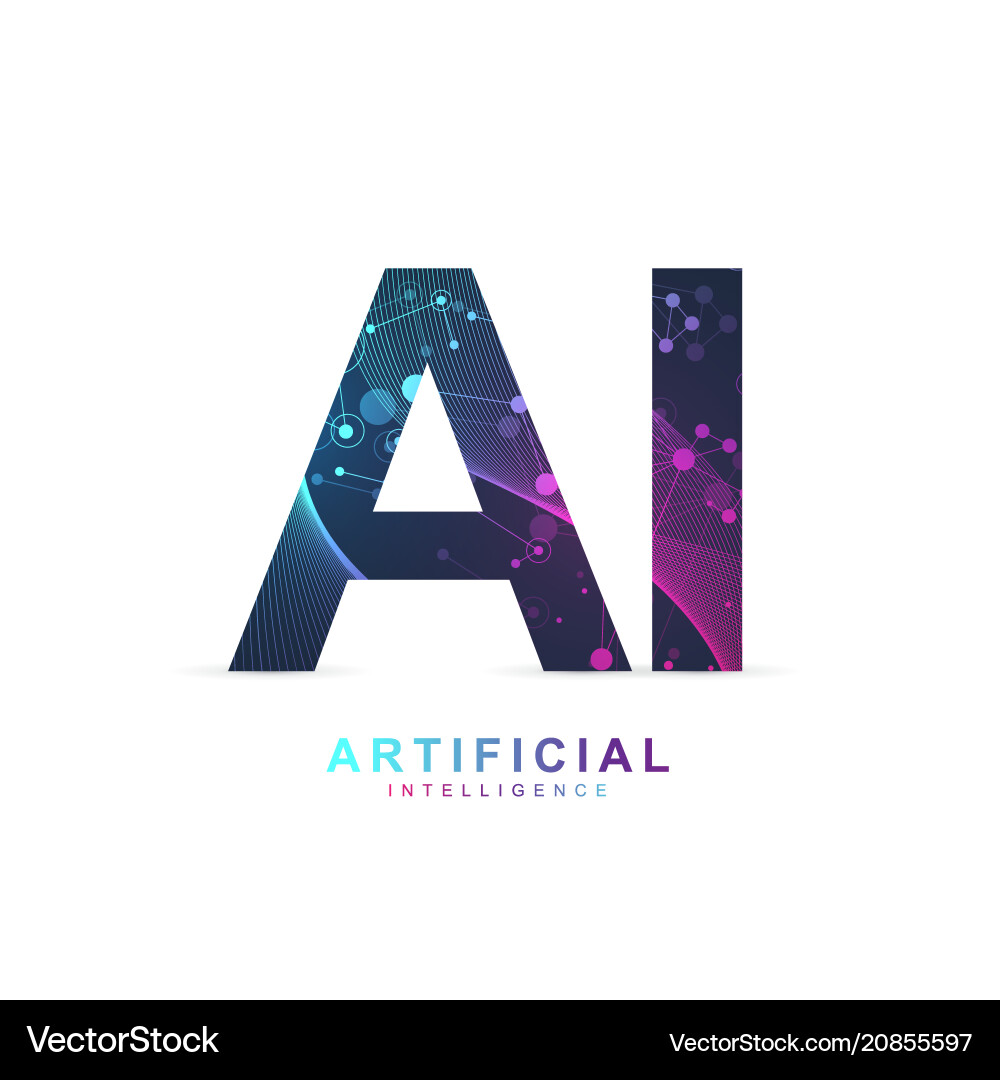 Artificial intelligence logo Royalty Free Vector Image
