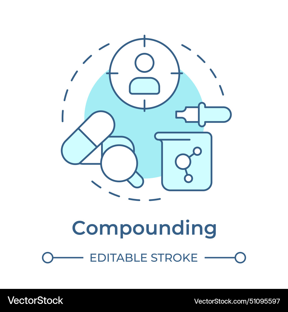 Compounding soft blue concept icon Royalty Free Vector Image