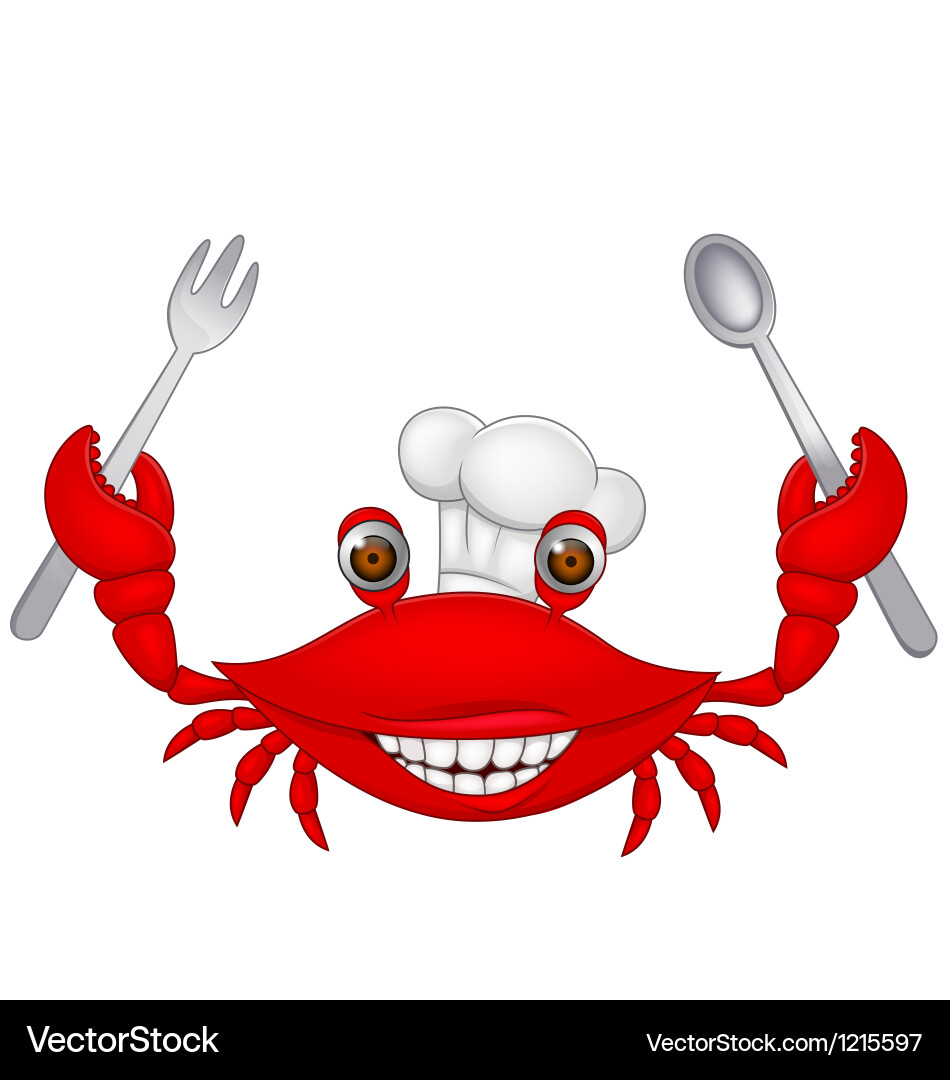 Crab chef cartoon Royalty Free Vector Image - VectorStock