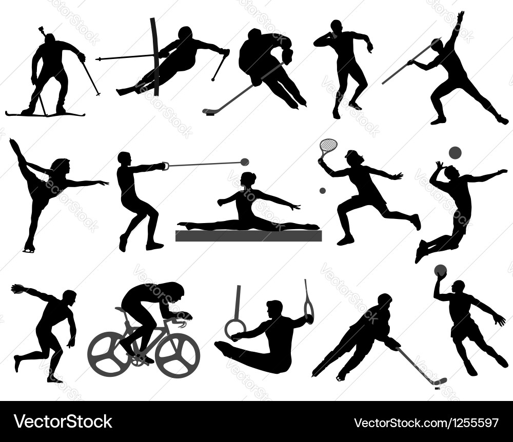 Diverse Sports Silhouettes Royalty Free Vector Image