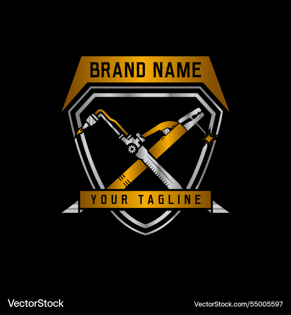 Dynamic Welding Torch Logo Royalty Free Vector Image