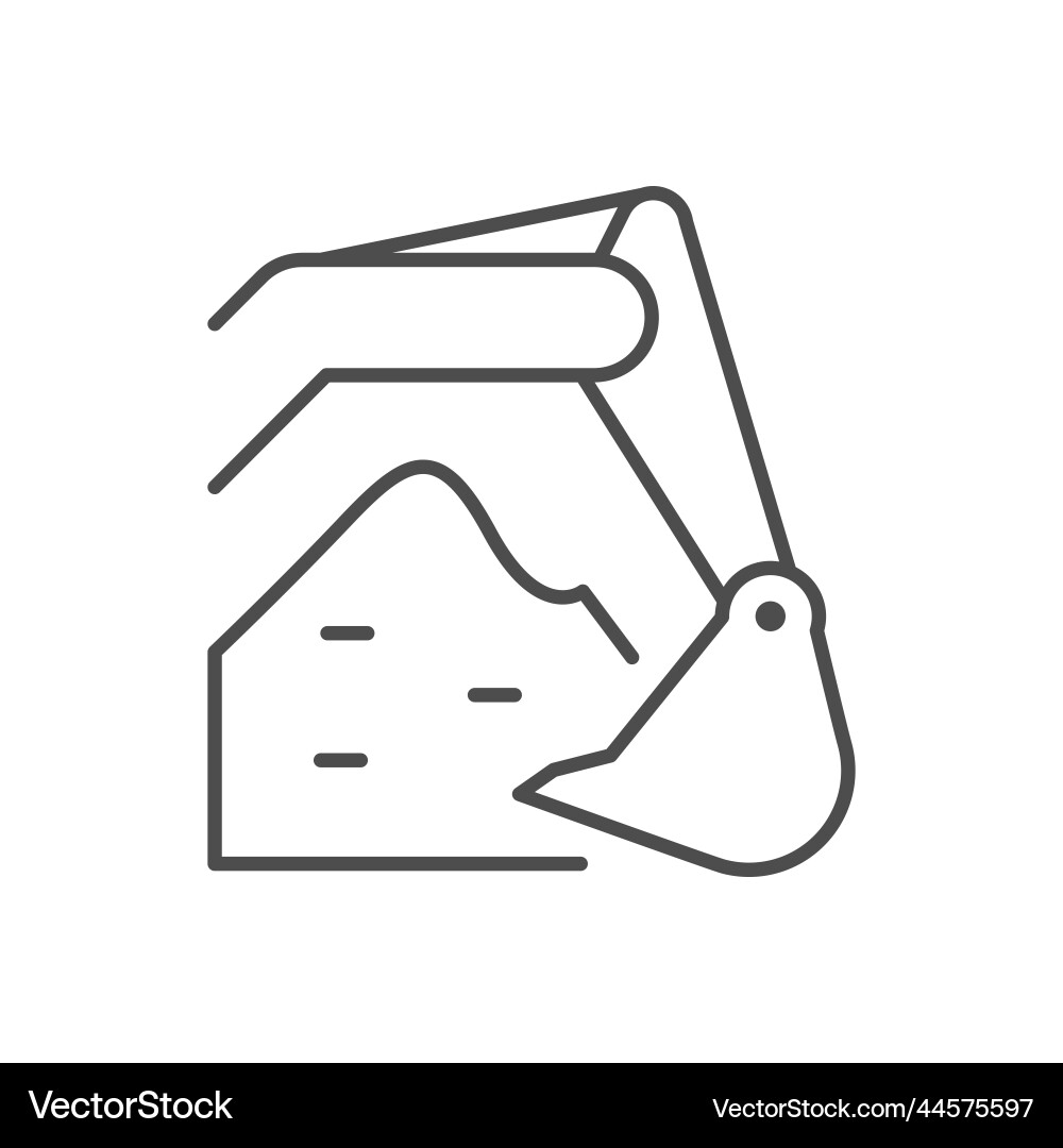 Excavator Digging Icon Royalty Free Vector Image