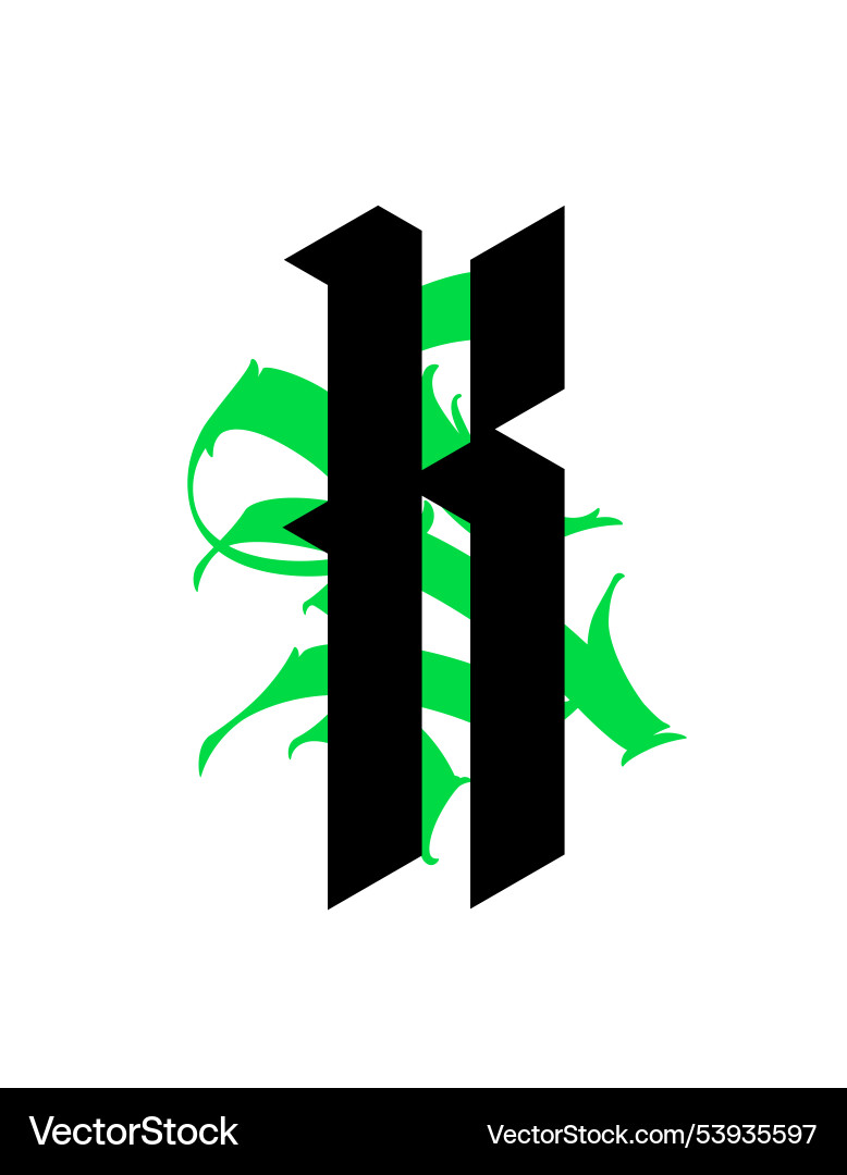 Gothic letter k graffiti tags in medieval Vector Image