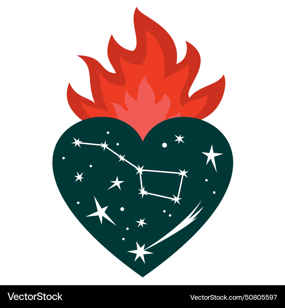 Heart fire Royalty Free Vector Image - VectorStock