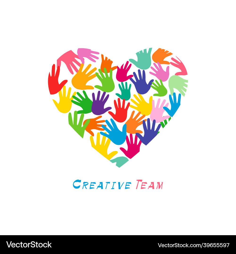 Heart & Hands Logo Concept Royalty Free Vector Image