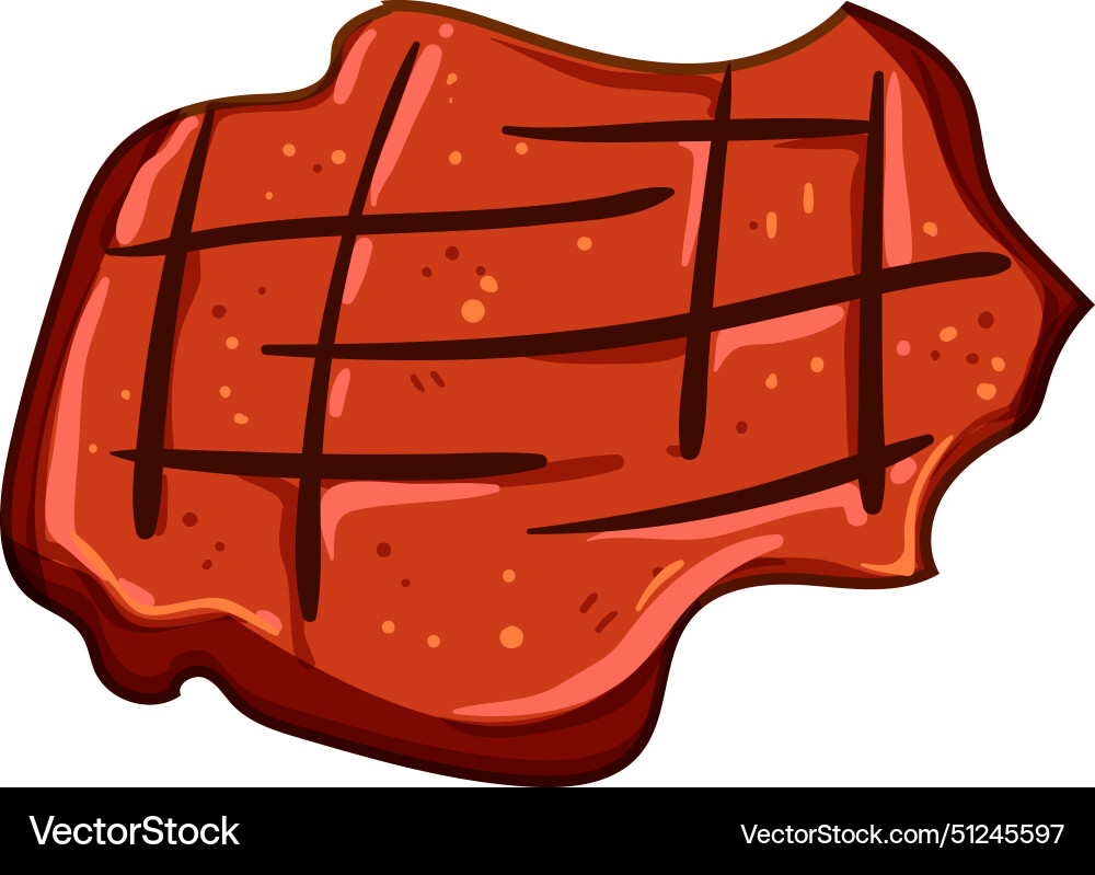 Meat steak grill cartoon Royalty Free Vector Image