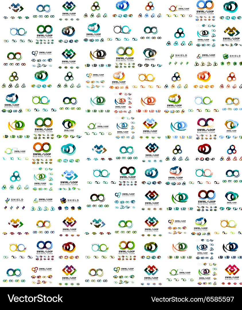 Mega Satz von Infinity und Loop Business Logos Vektorbild