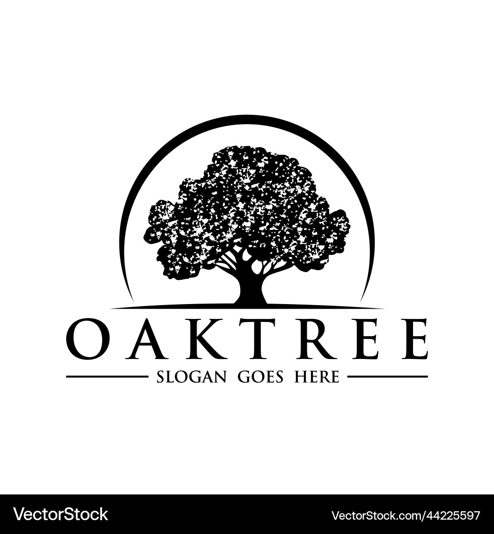 Oak tree logo design Royalty Free Vector Image