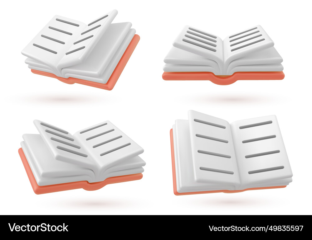 Red book 3d icon isolated white Royalty Free Vector Image