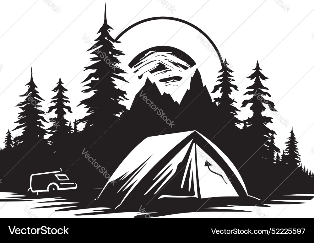 Starlit sanctuary black logo design icon Vector Image