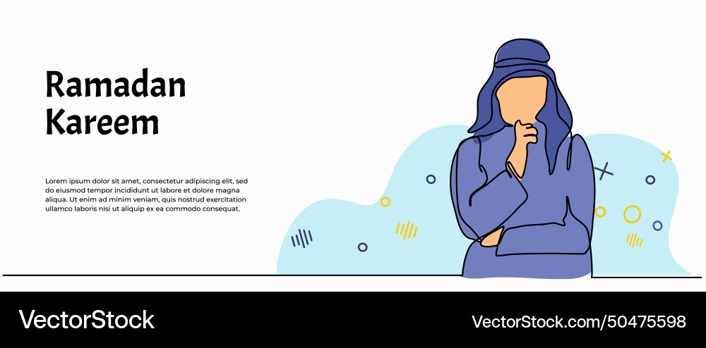 A muslim man is thinking hard Royalty Free Vector Image