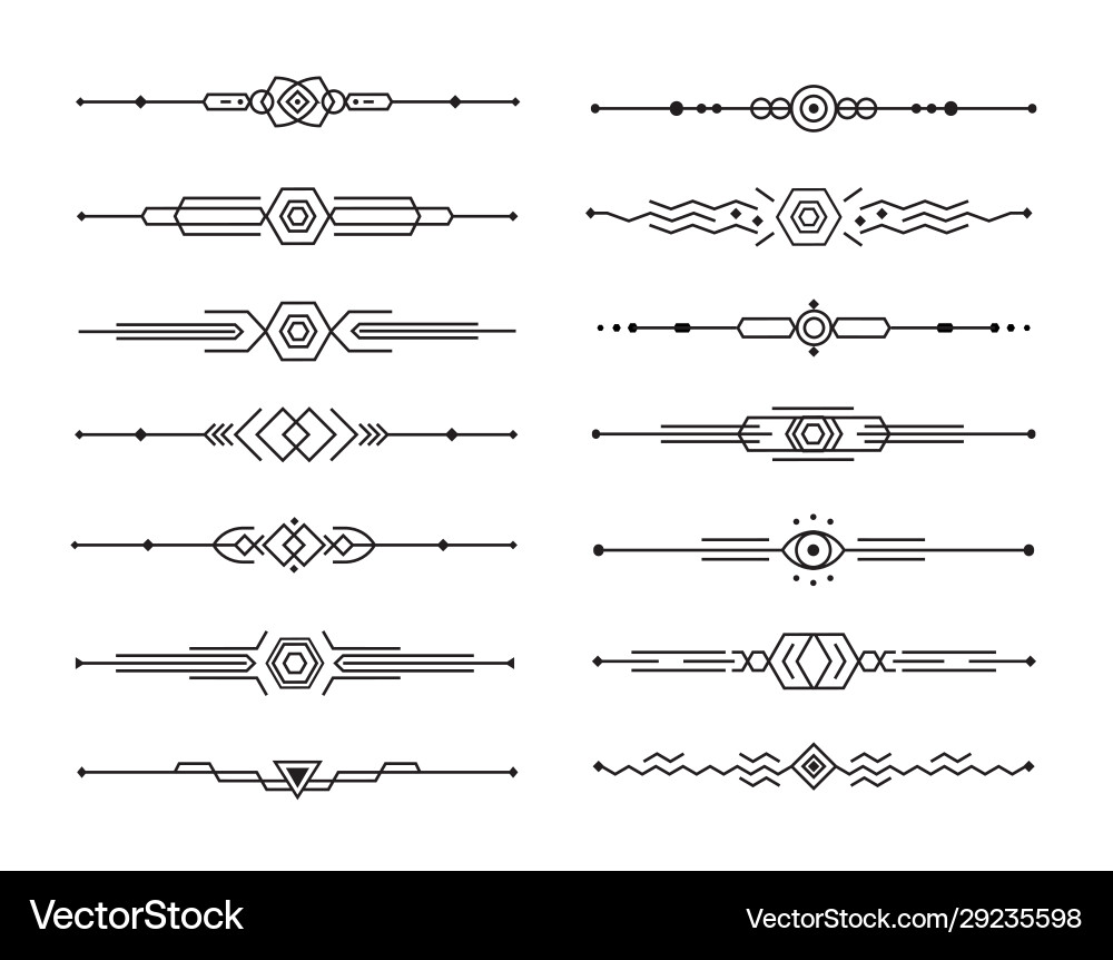 Abstract dividers set geometric lines Royalty Free Vector