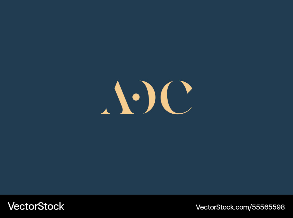 Aoc abstract letter logo design Royalty Free Vector Image