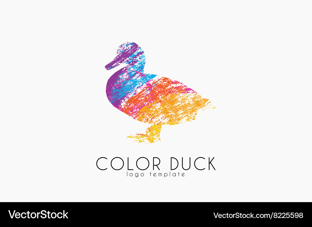 Duck logo color bird Royalty Free Vector Image