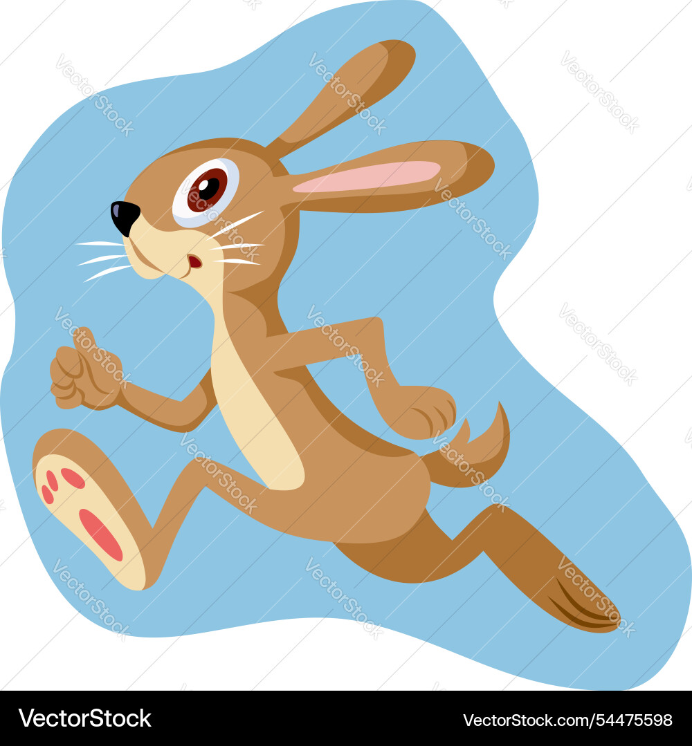 Funny hare character running cartoon Royalty Free Vector
