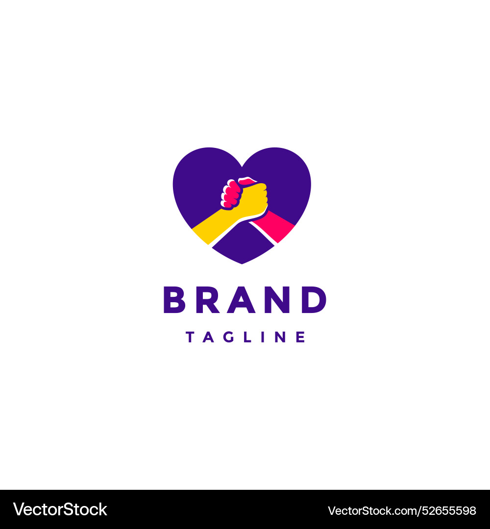 Heart solidarity colored symbol logo design Vector Image