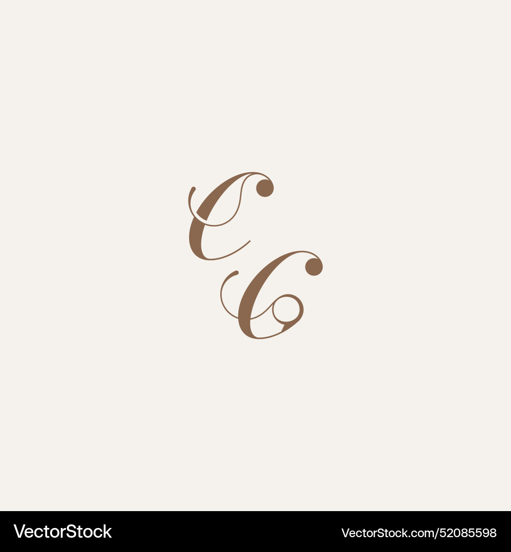 Initial monogram logo wedding concept design Vector Image