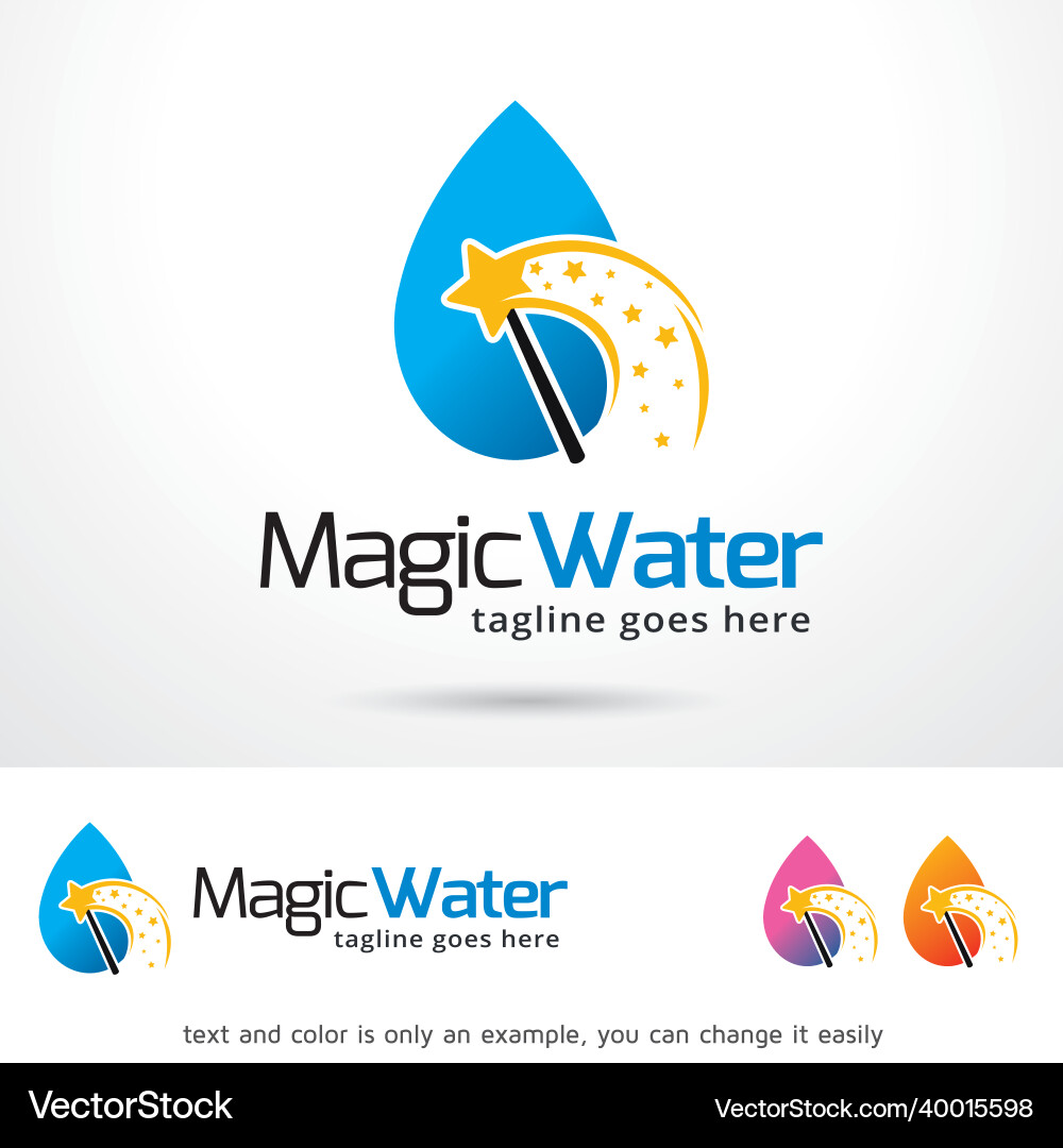 Magic water logo template Royalty Free Vector Image