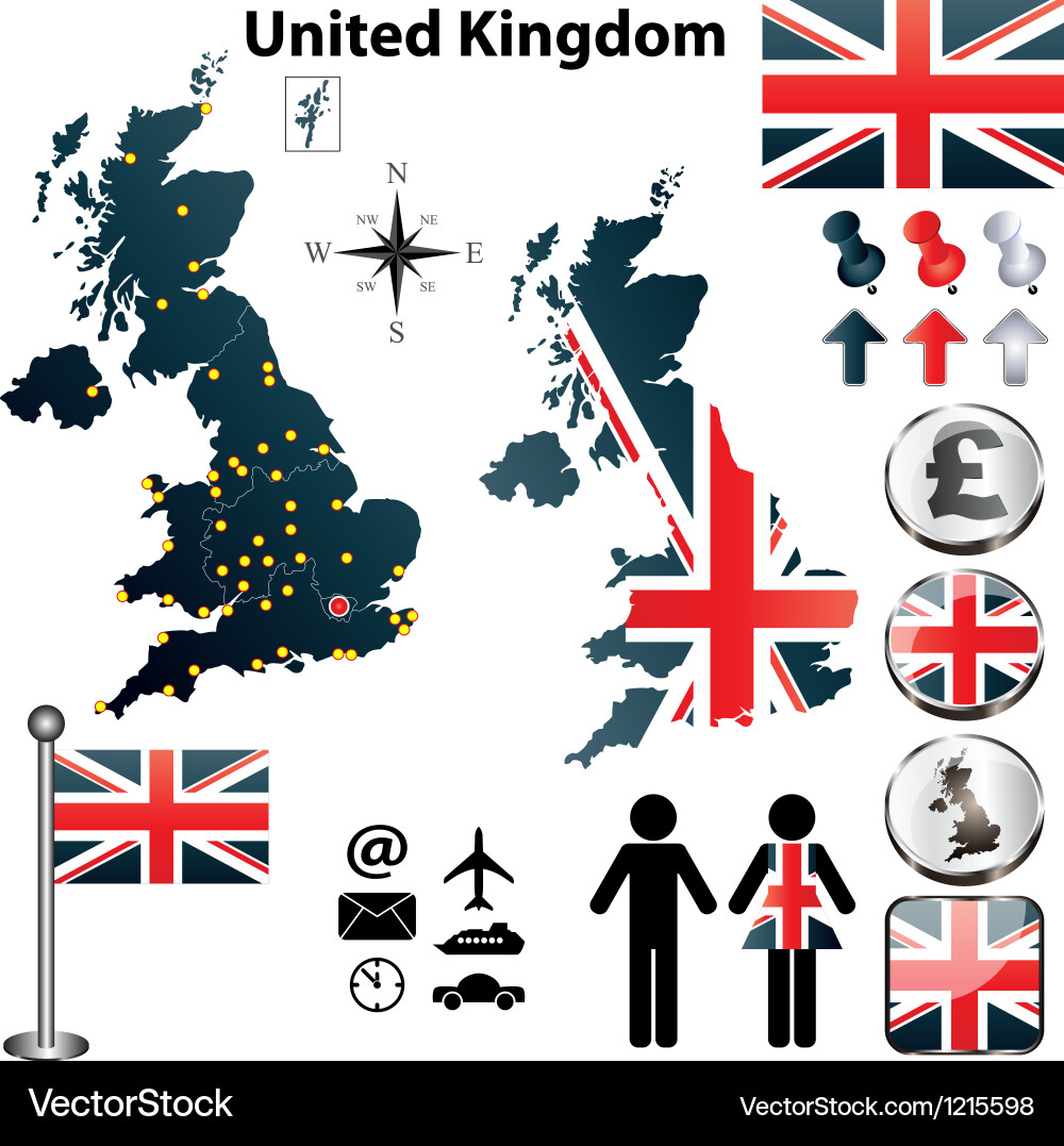 Map of united kingdom Royalty Free Vector Image