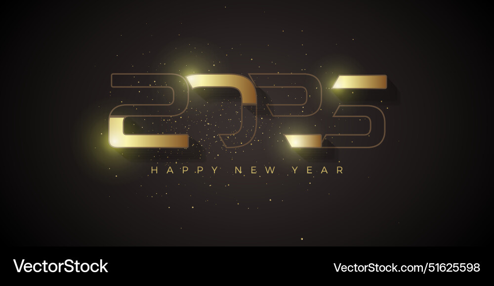 Modern 2025 numeral design with luminous shiny Vector Image