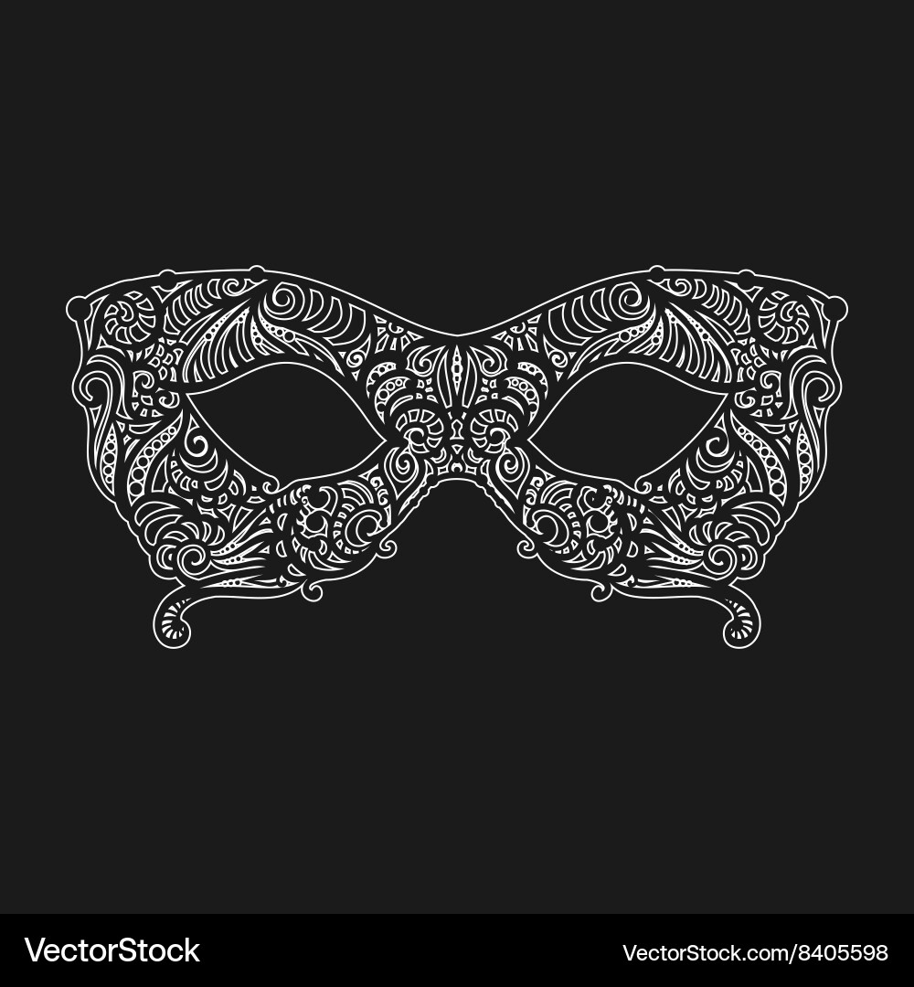 Patterned masquerade mask Royalty Free Vector Image