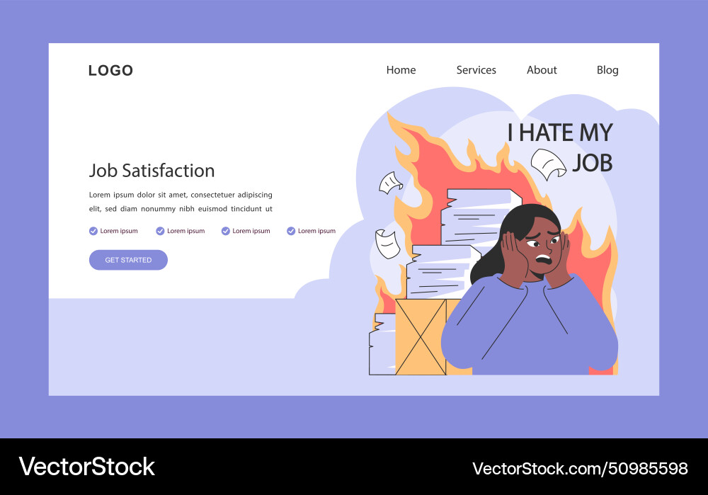 Professional burnout and job unsatisfaction web Vector Image