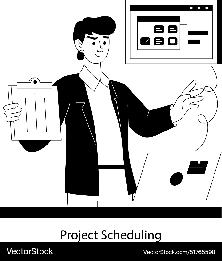 Project scheduling Royalty Free Vector Image - VectorStock